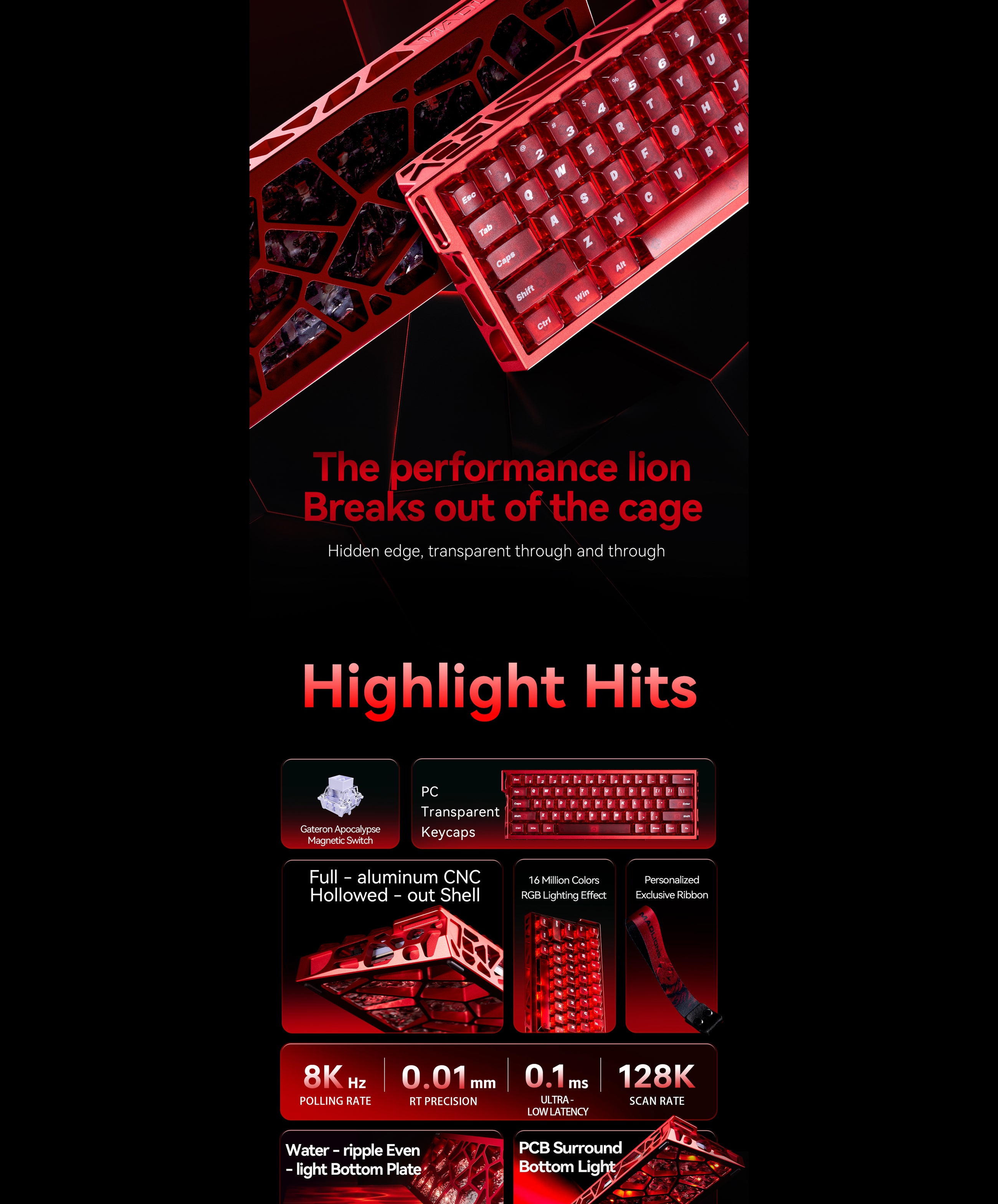 MADLIONS MAD Light 60HE Hall Effect Magnetic Keyboard For Gaming